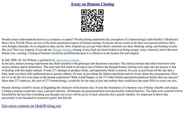 Cloning Humans Essay Example | PPT
