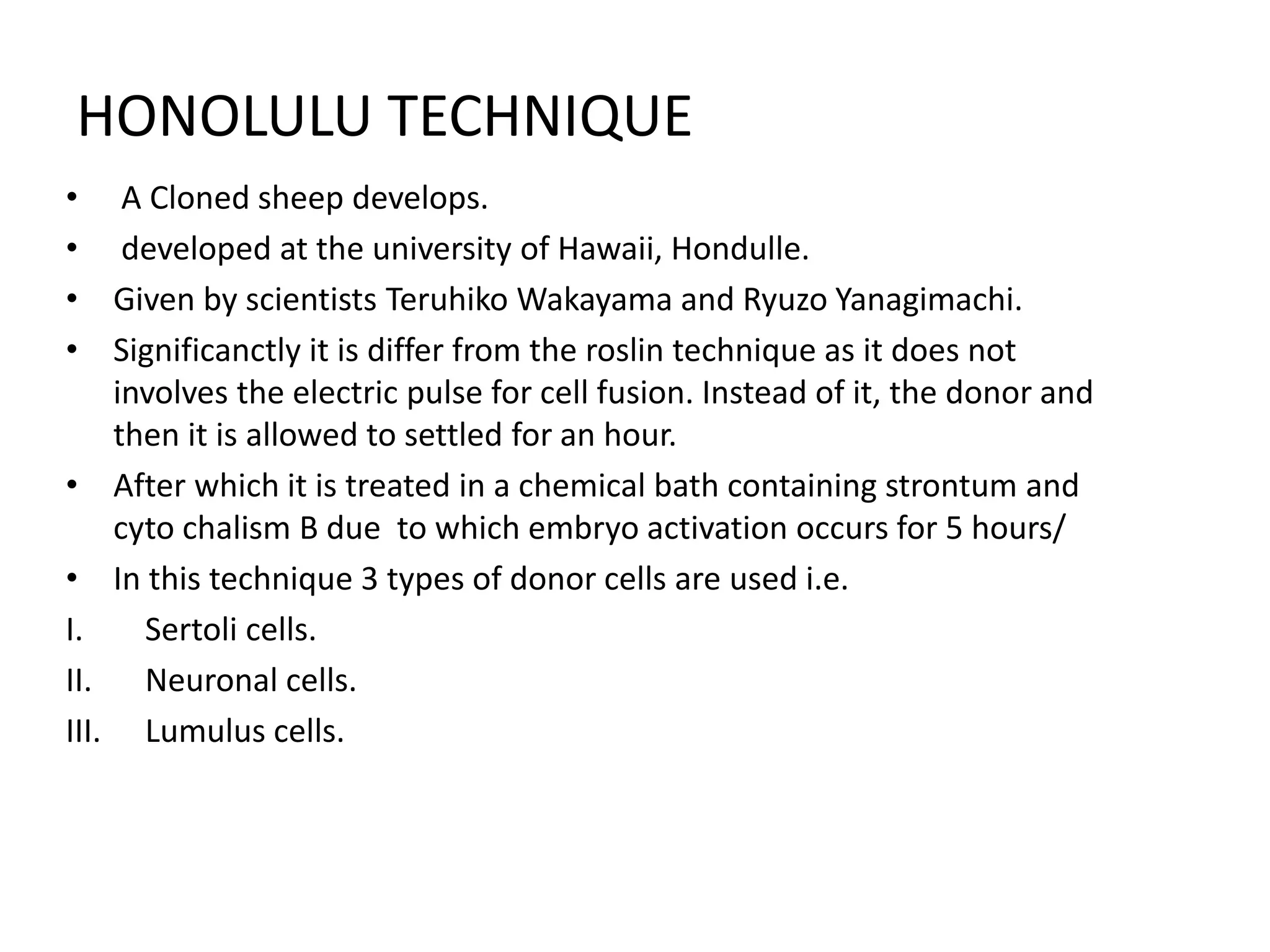 Cloning in mammals by nuclear transfer technique... | PPTX