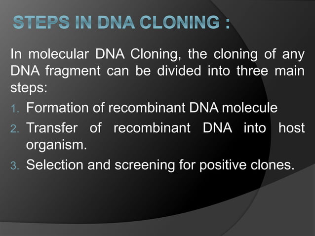 Gene Cloning | PPTX | Biological Sciences | Science
