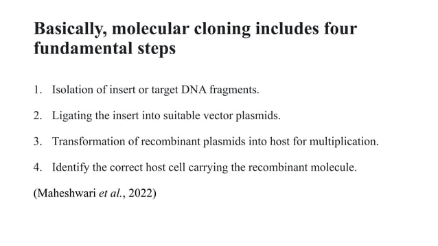CLONING STRATEGIES eukaryotes and prokaryotes (2).pptx | Biotech and ...