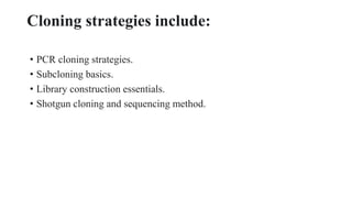 CLONING STRATEGIES eukaryotes and prokaryotes (2).pptx | Biotech and ...