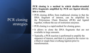 CLONING STRATEGIES eukaryotes and prokaryotes (2).pptx | Biotech and ...