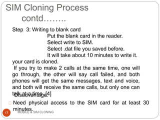 Mobile Phone and SIM card cloning | PPT