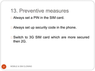 Mobile Phone and SIM card cloning | PPT
