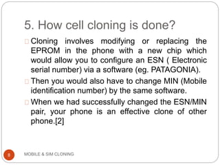 Mobile Phone and SIM card cloning | PPT