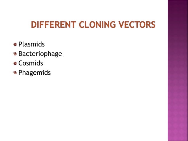 Cloning vectors | PPT | Genetics | Science
