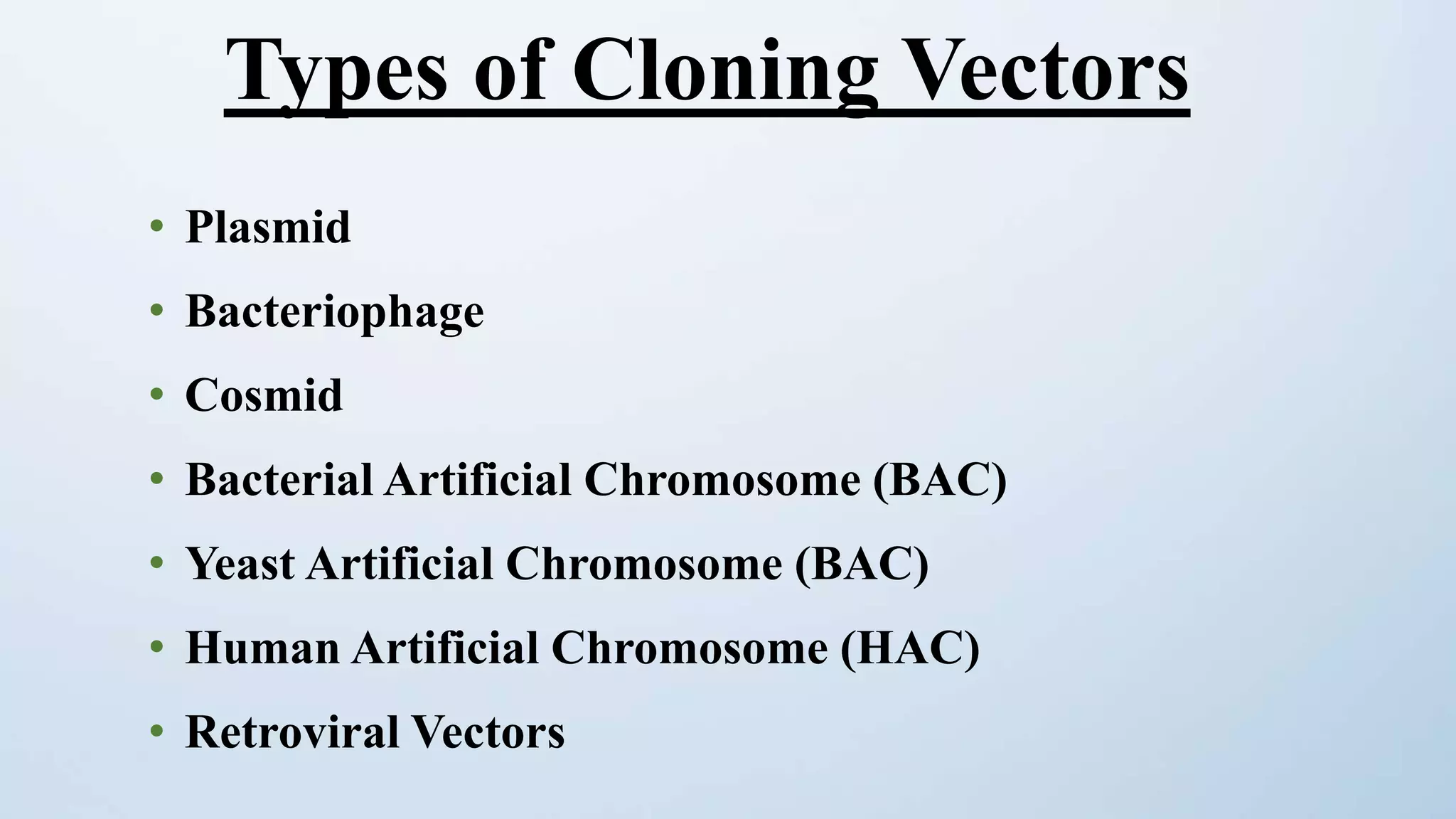 Cloning vectors | PPTX