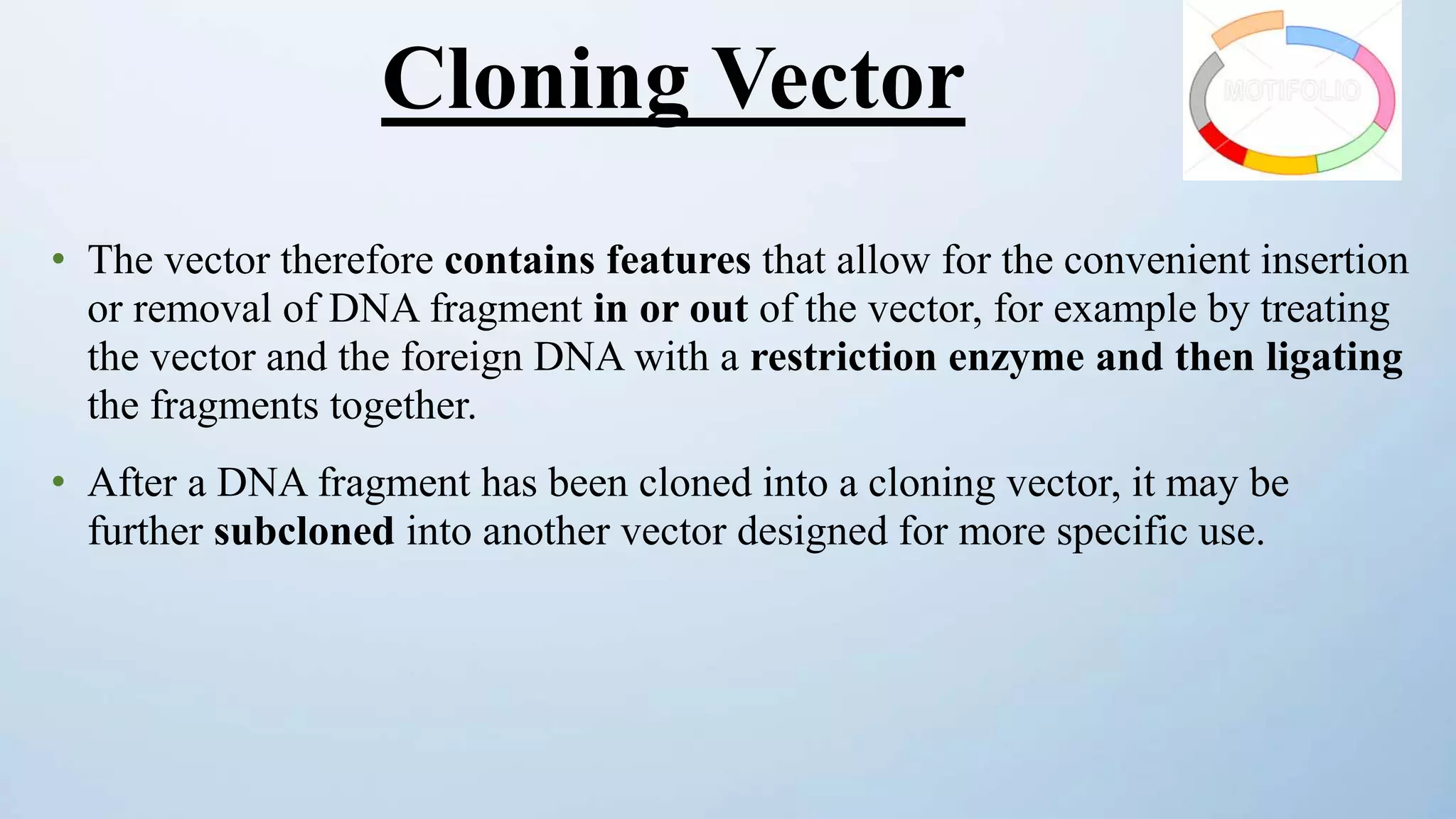 Cloning vectors | PPTX