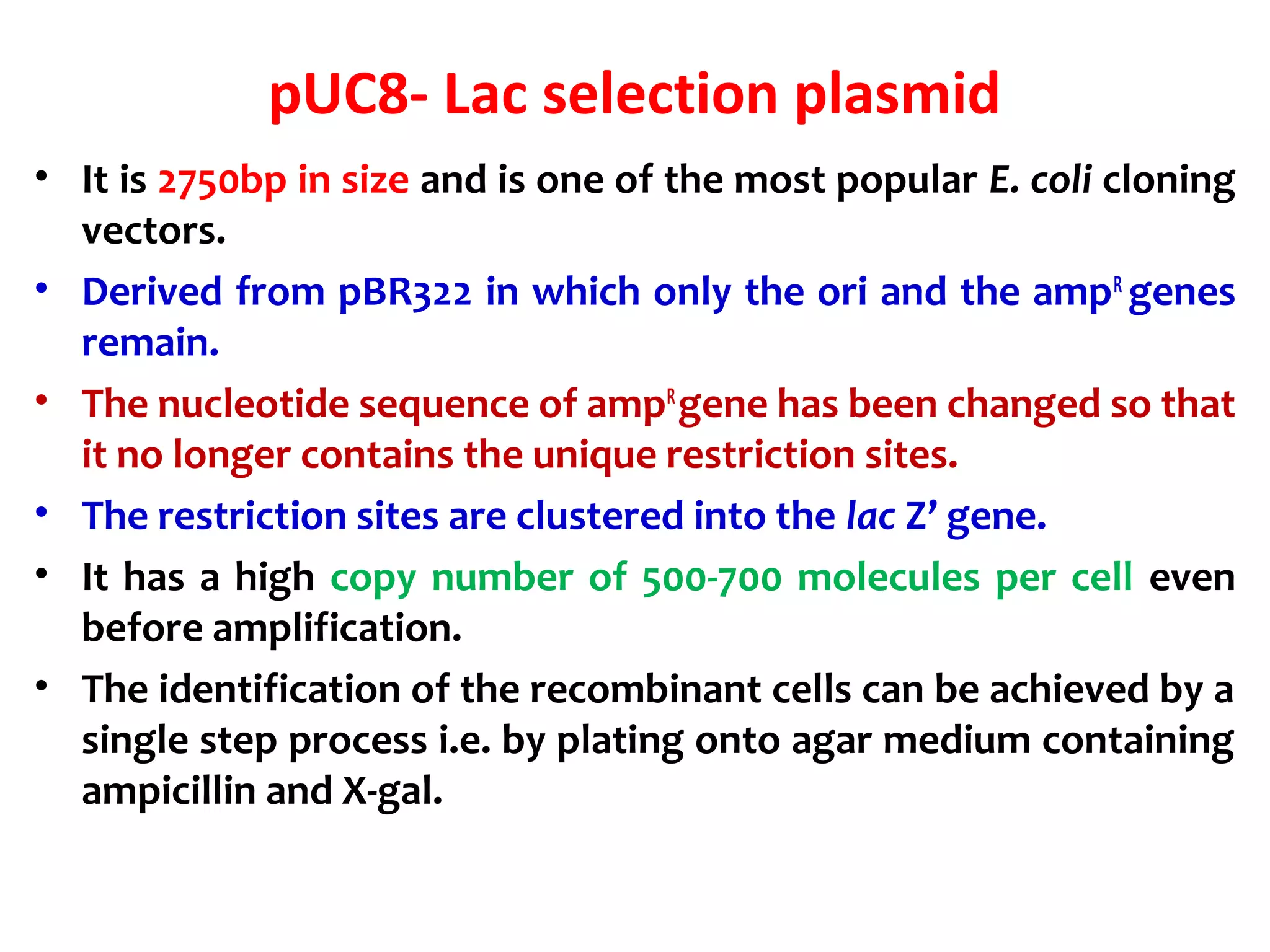 Cloning vectors | PPT