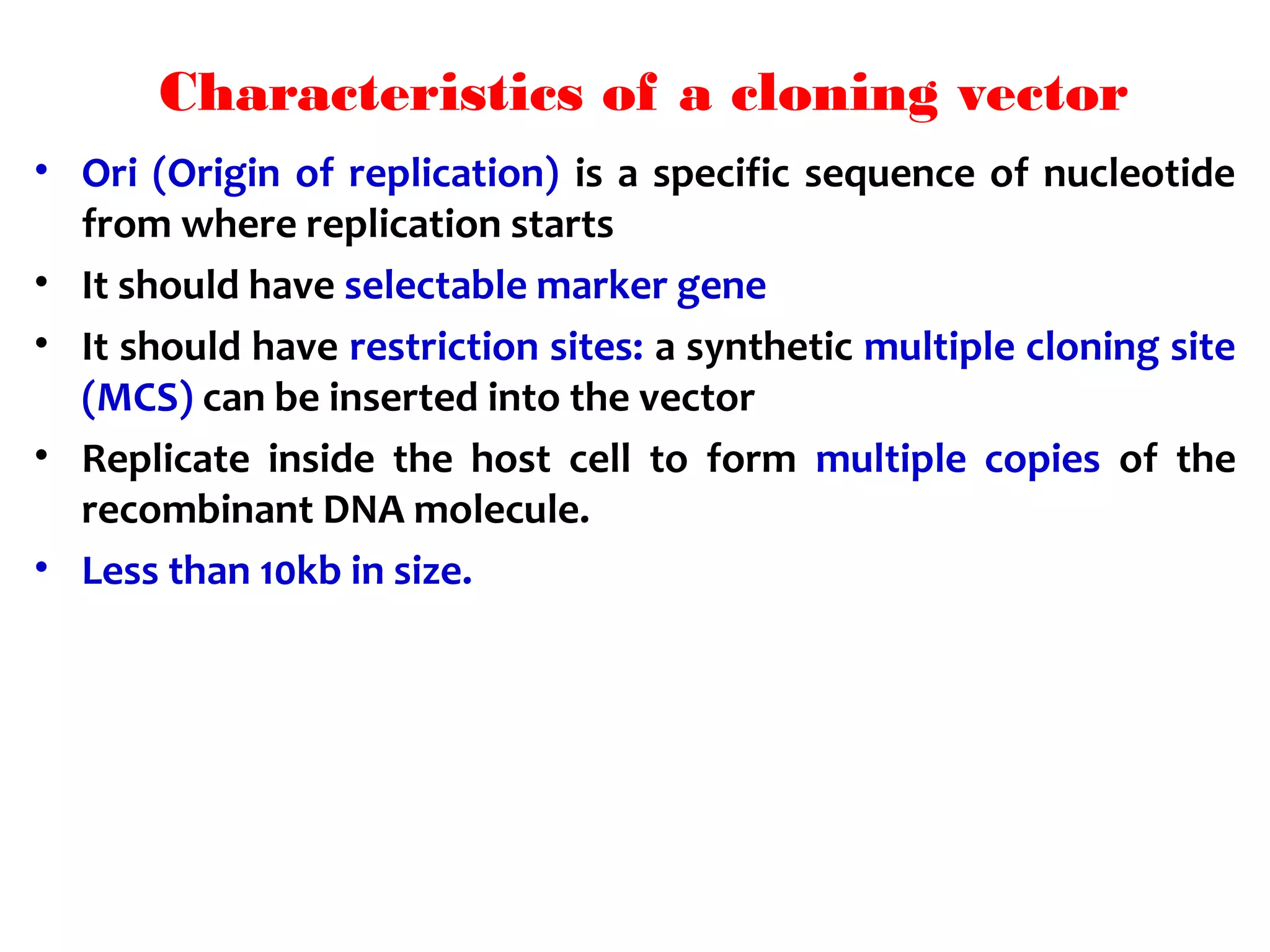 Cloning vectors | PPT