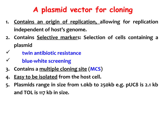Cloning vectors | PPT