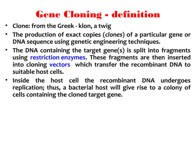 Cloning vectors | PPT