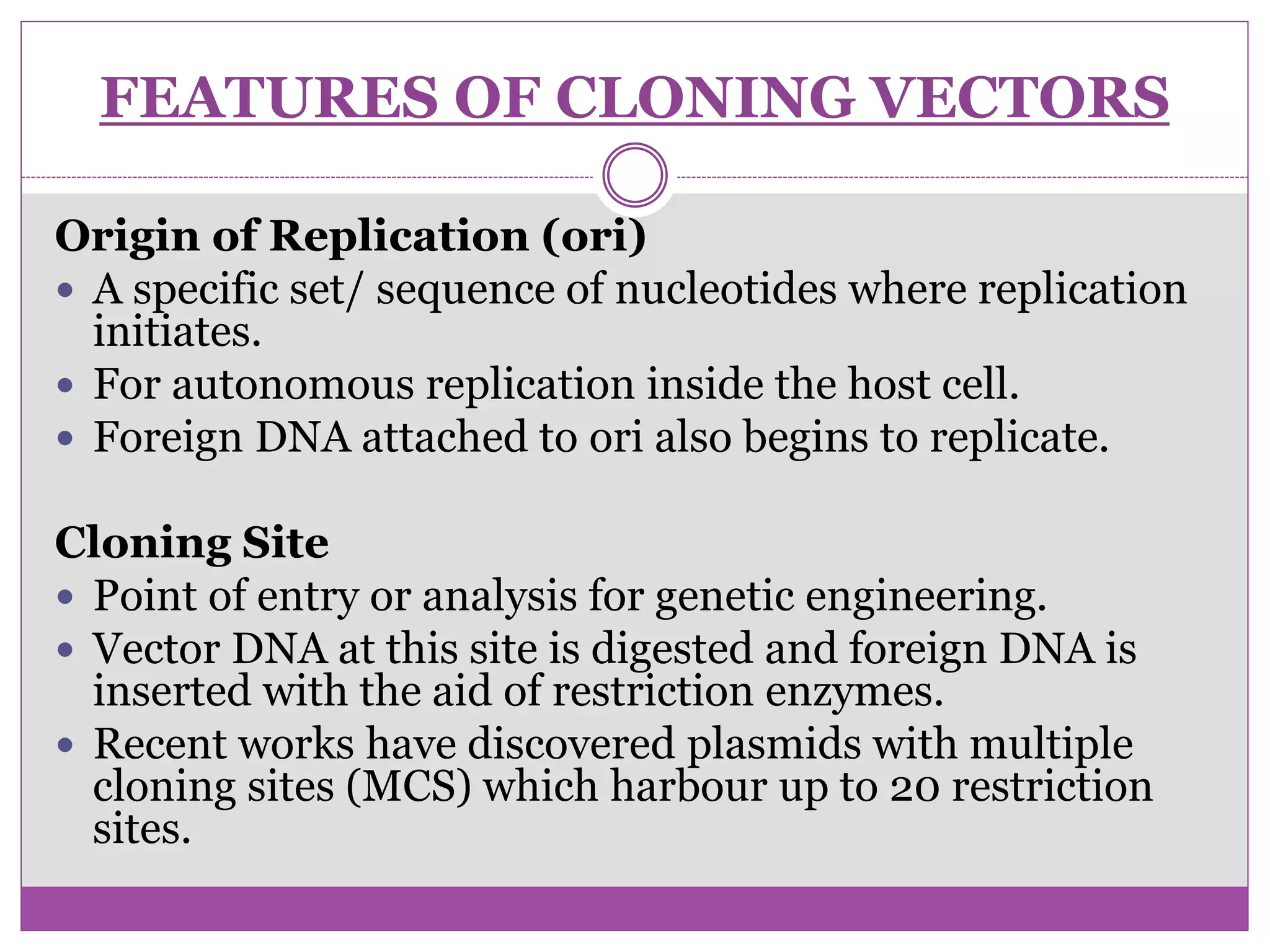 Cloning vectors | PPTX