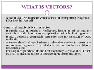 Cloning vectors | PPTX