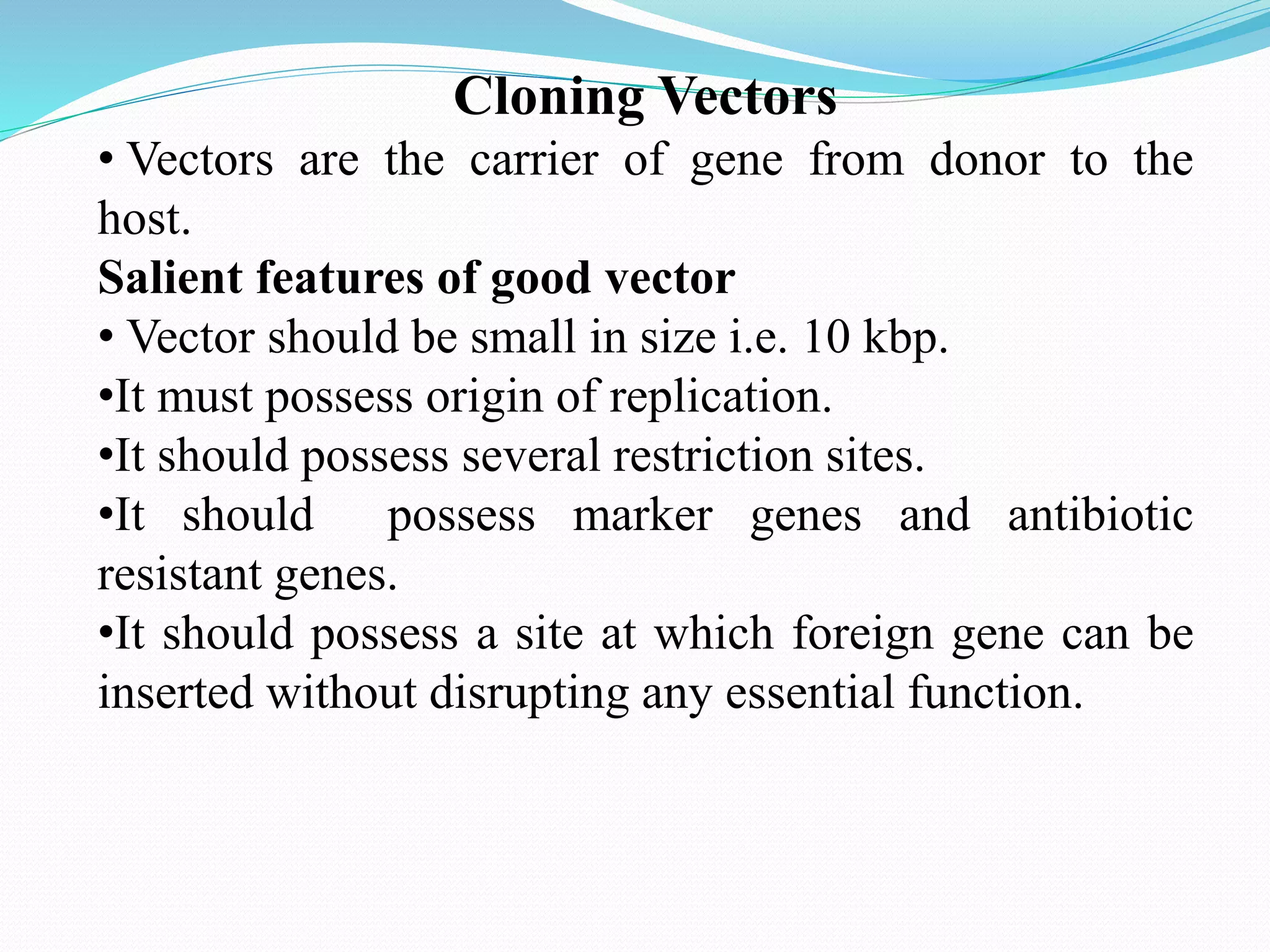 Cloning vectors | PPT