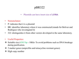 Cloning vectors | PPT