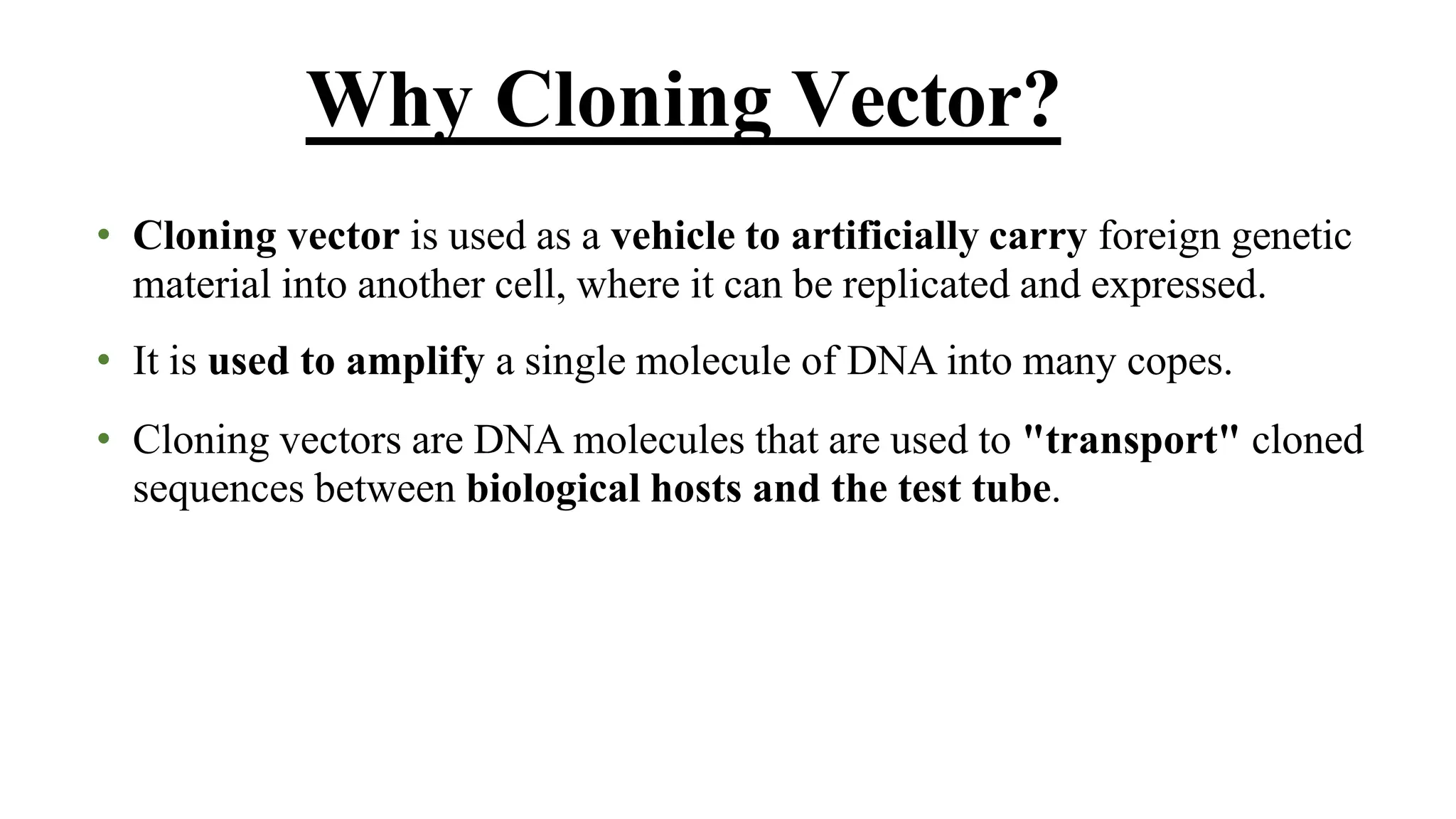 cloning vectors.pptx Biotechnology class | PPTX