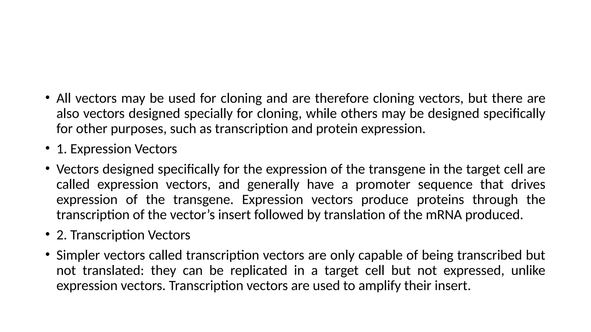cloning vectors, typs and functions, mechanism | PPT