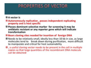 Cloning vector series 1 | PPT | Biological Sciences | Science