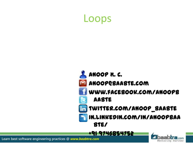 C# loops | PPTX | Programming Languages | Computing