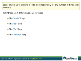 C# loops | PPTX