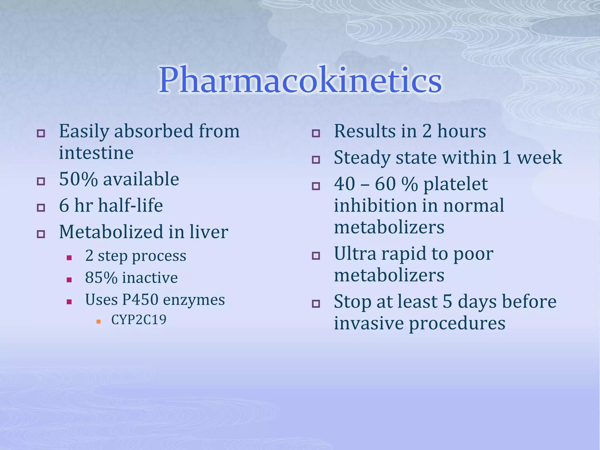 Clopidogrel (plavix®) presentation | PPTX