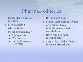 Clopidogrel (plavix®) presentation | PPTX