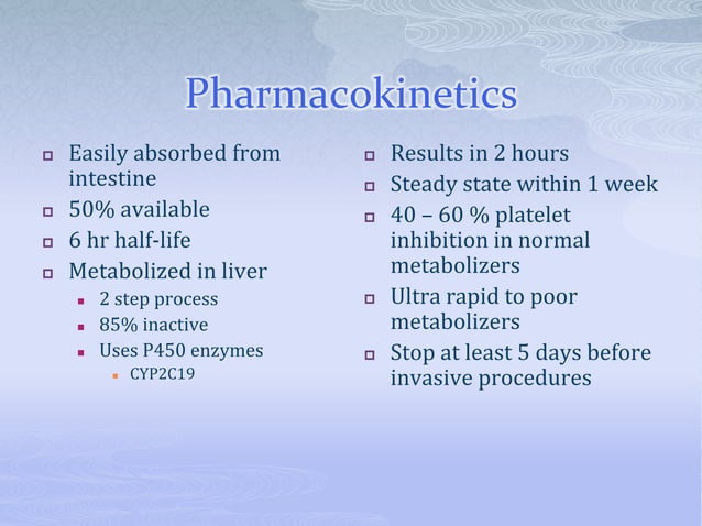 Clopidogrel (plavix®) presentation | PPTX | Blood Disorders | Diseases ...