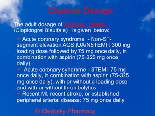 Clopivas (Clopidogrel Bisulfate Tablets) | ODP | Heart and ...