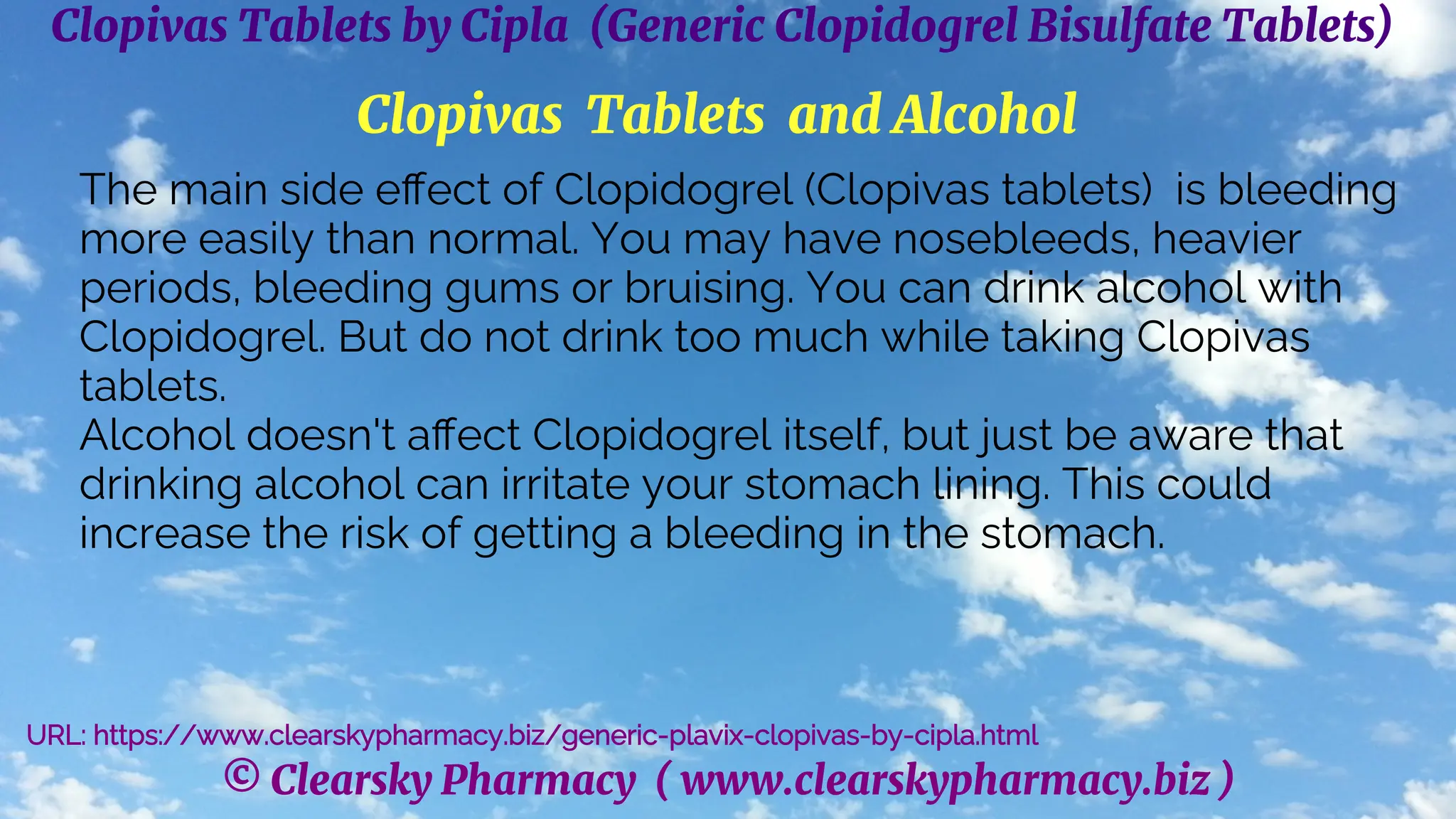 Clopivas Tablets by Cipla (Generic Clopidogrel Bisulfate Tablets) | PDF
