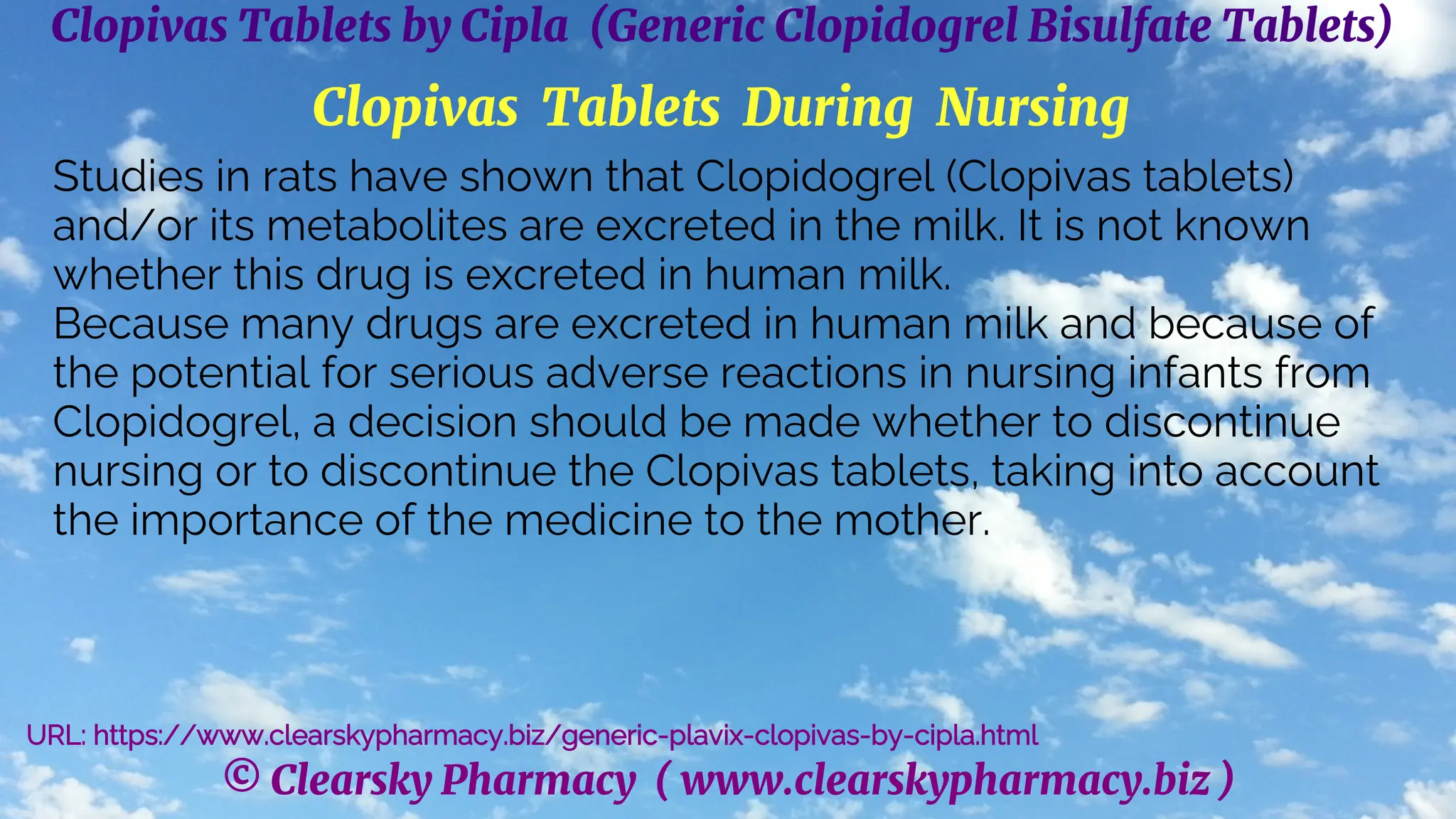 Clopivas Tablets by Cipla (Generic Clopidogrel Bisulfate Tablets) | PDF
