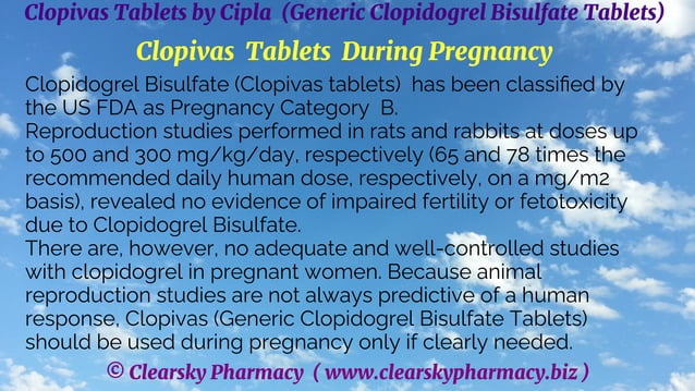 Clopivas Tablets by Cipla (Generic Clopidogrel Bisulfate Tablets) | PPT