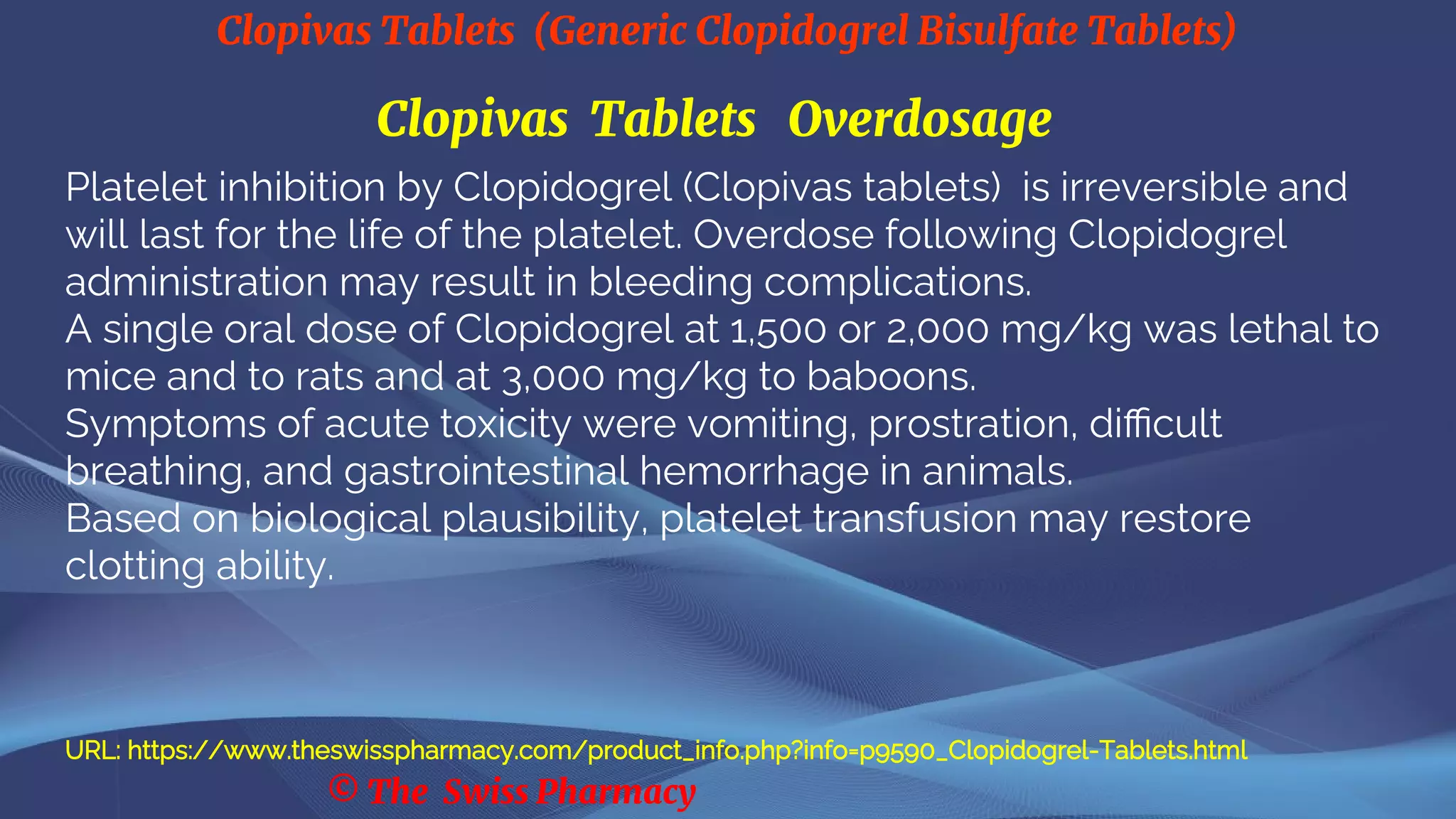 Clopivas Tablets (Generic Clopidogrel Bisulfate Tablets) | PDF