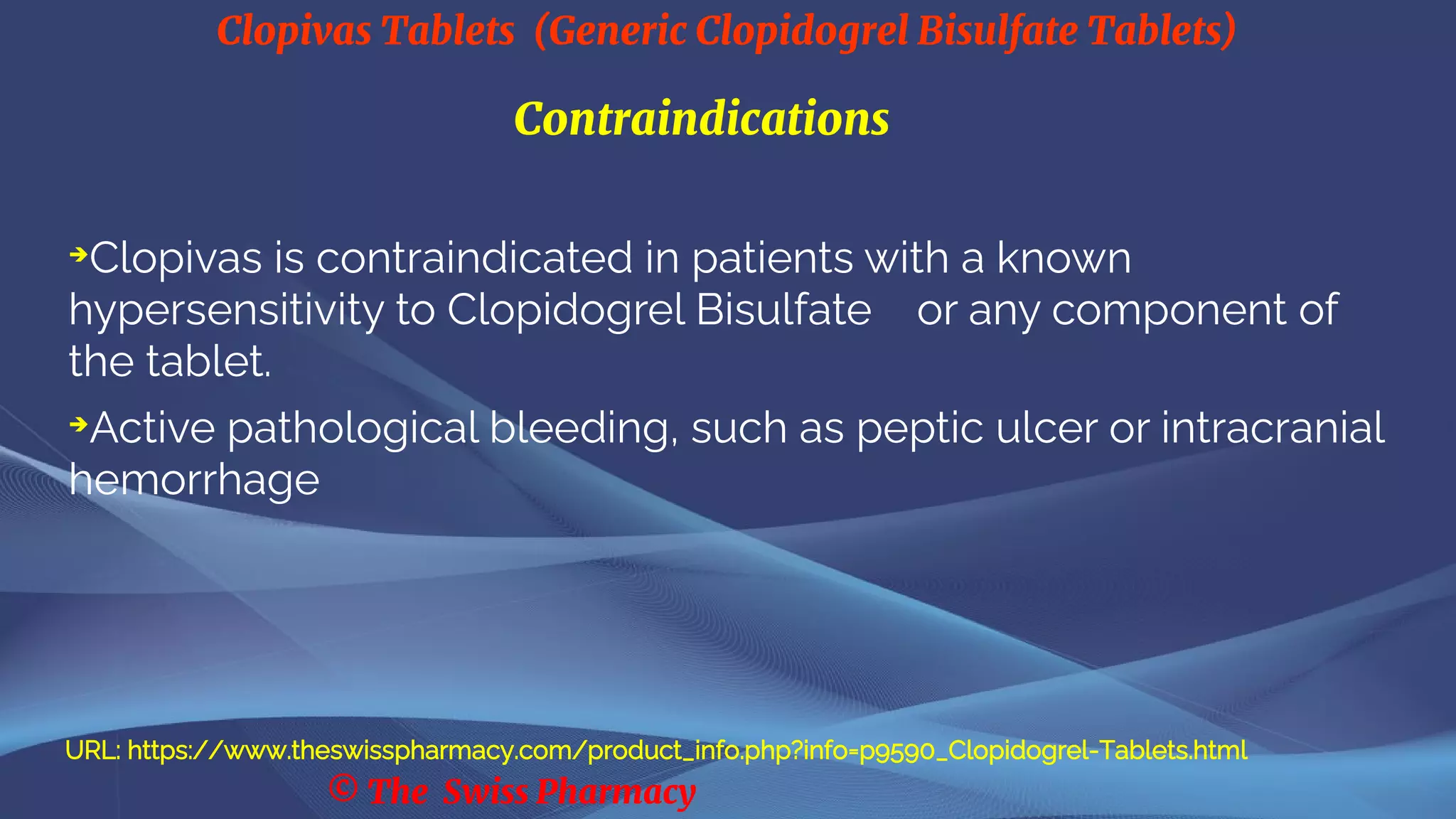 Clopivas Tablets (Generic Clopidogrel Bisulfate Tablets) | PDF
