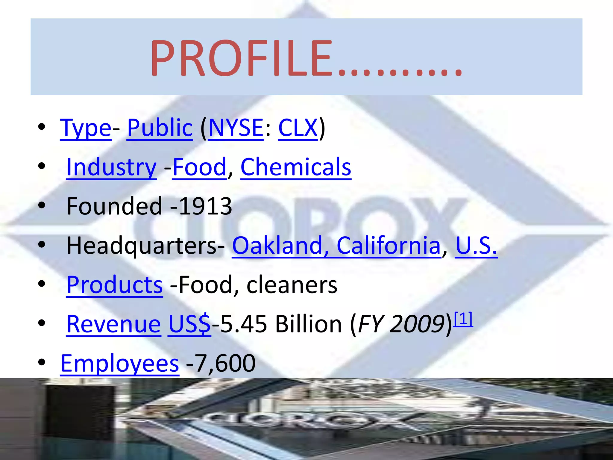 Clorox | PPTX