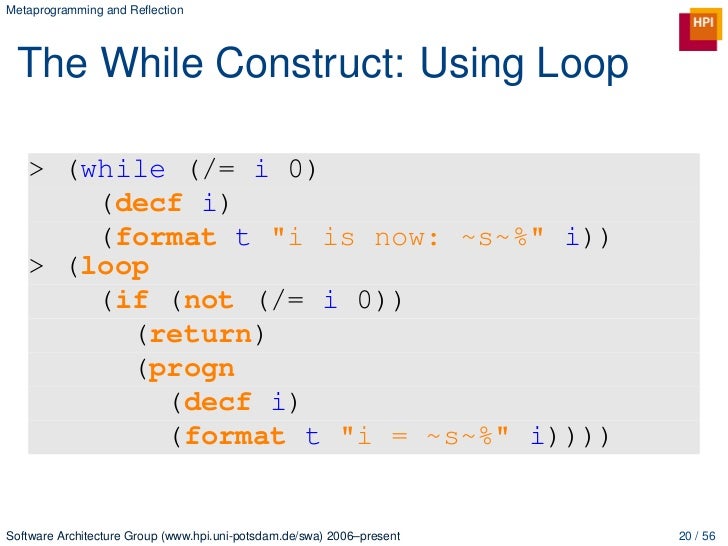 Metaprogramming and Reflection in Common Lisp Metaprogramming and Reflection in Common Lisp