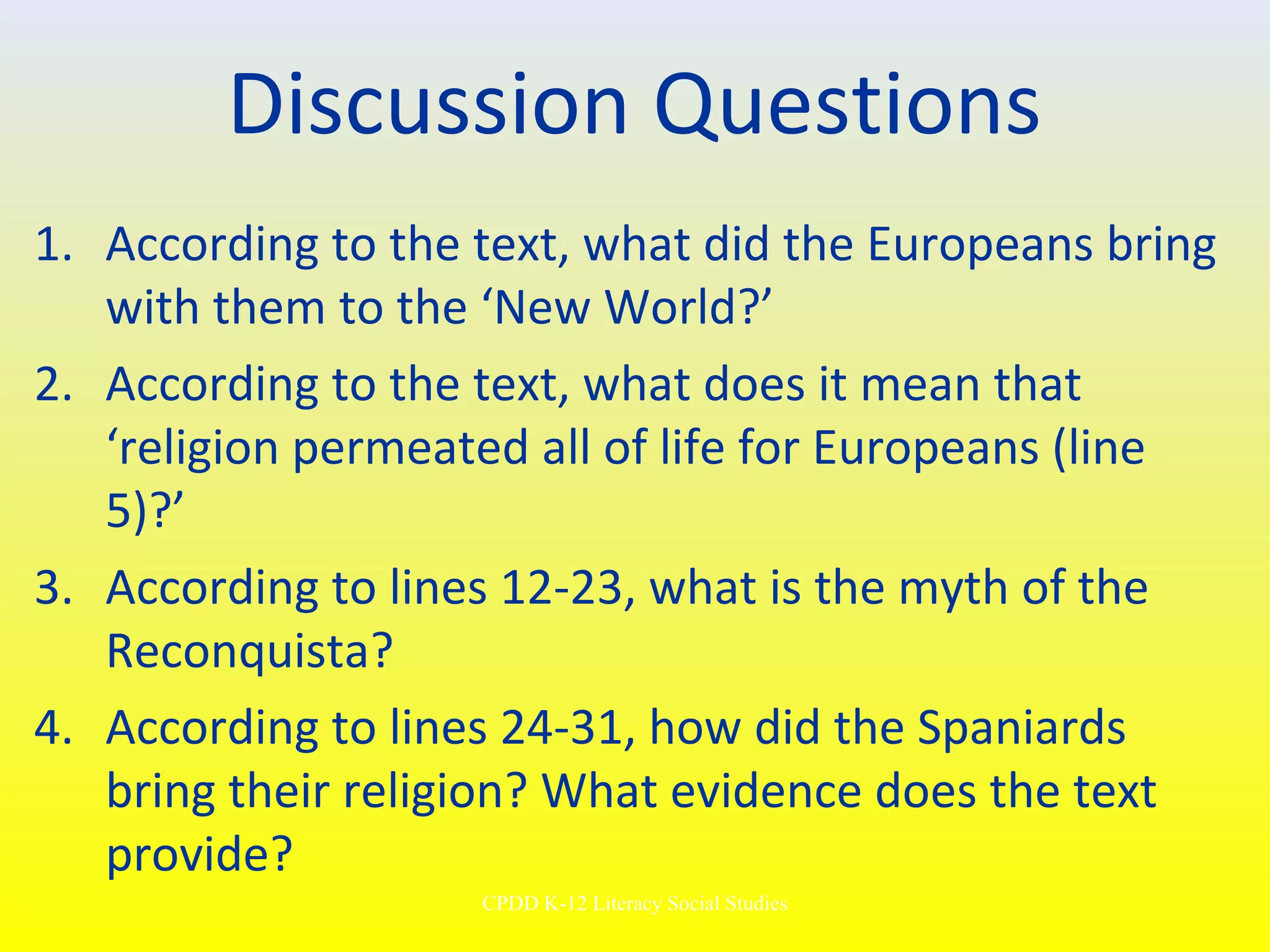 Religion Constructed Response | PPT