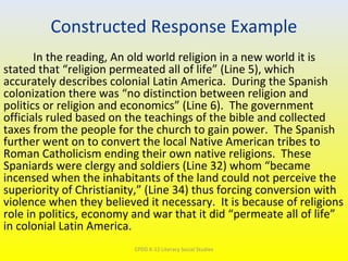 Religion Constructed Response | PPT