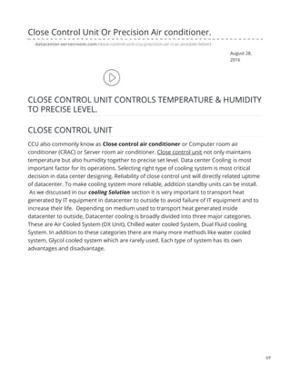 Close Control Unit Or Precision Air conditioner #closecontrolunit # ...