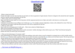 Closed-End Credit | PPT