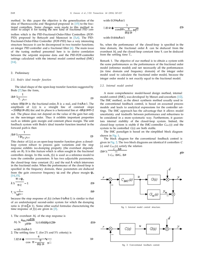 Closed Loop Step Response For Tuning Pid Fractional Order ﬁlter Controllers