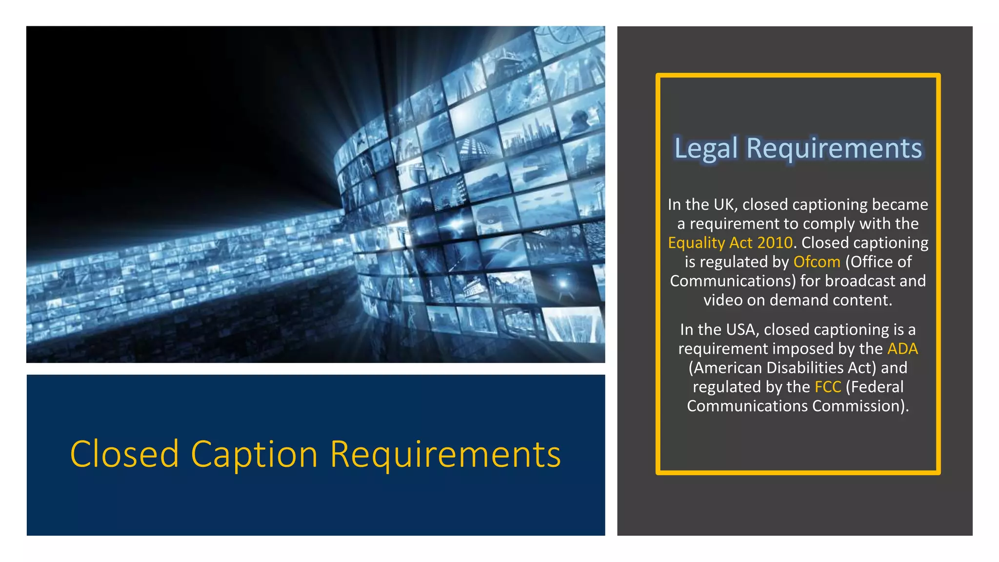 Closed Captioning Guidelines and Translation Services | PPT