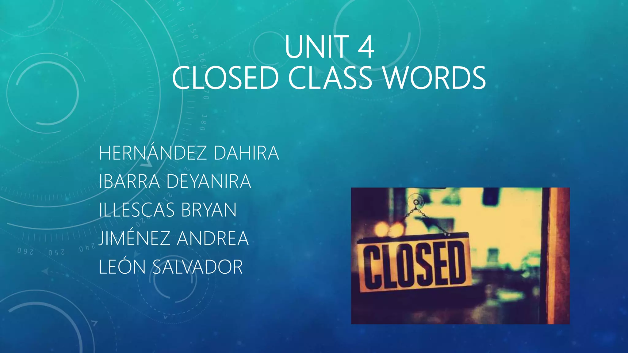 Closed class words | PPTX