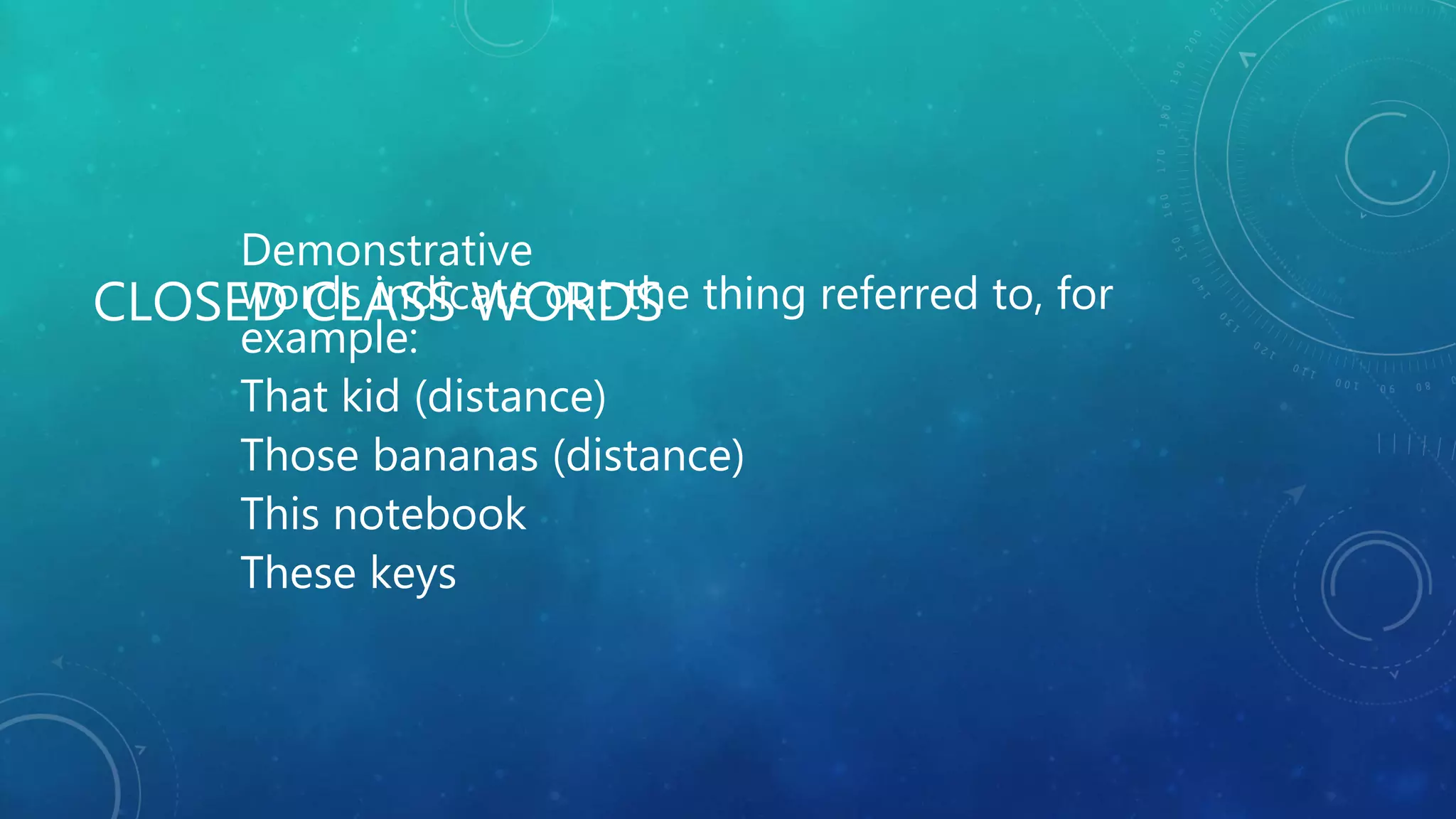 Closed class words | PPTX