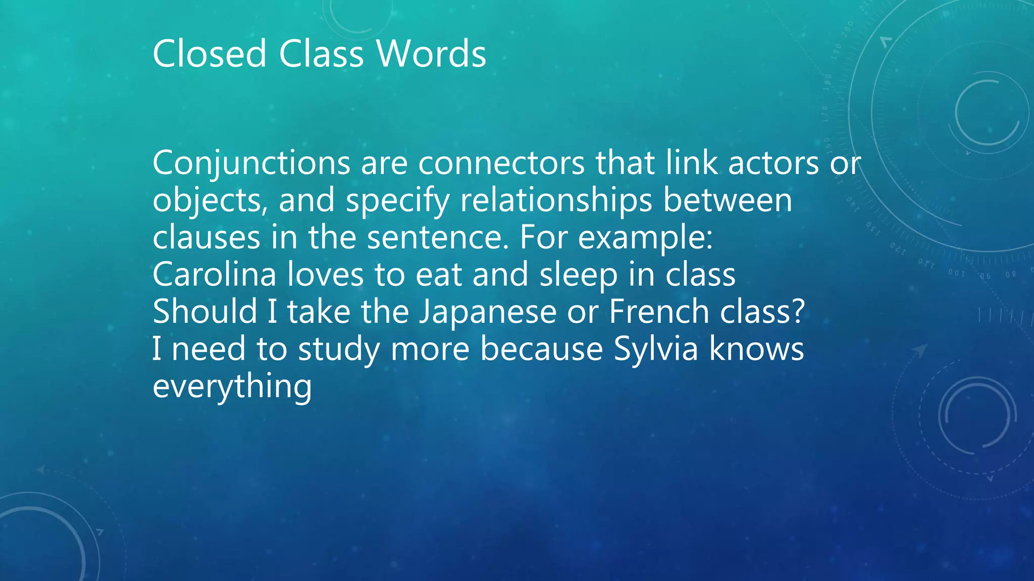 Closed class words | PPTX