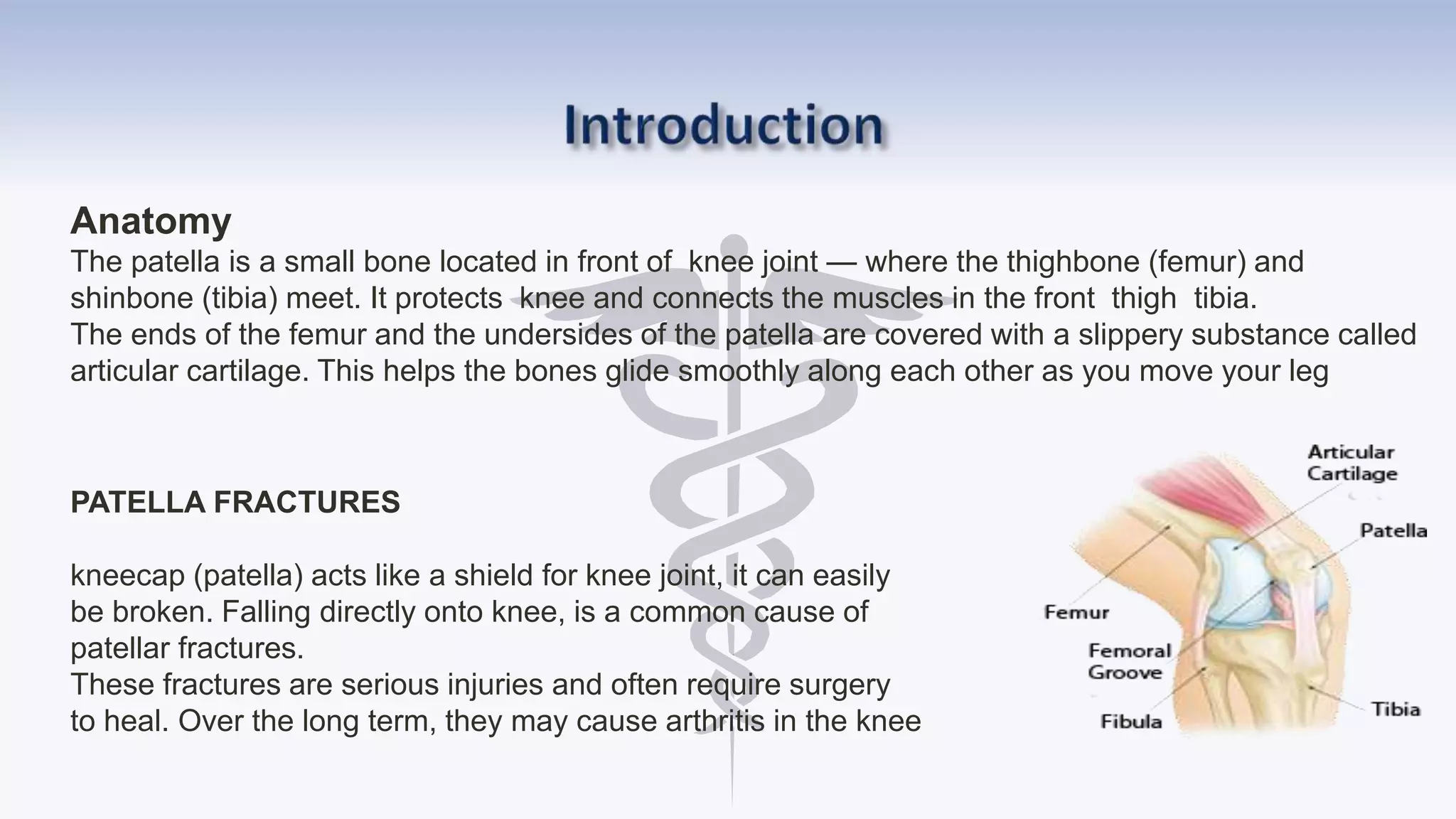 comminuted fracture of left patellar with displacement case ...