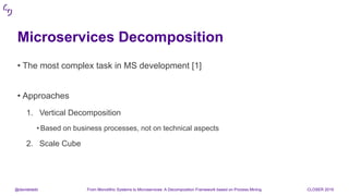 From monolithic systems to microservices. a decomposition framework ...