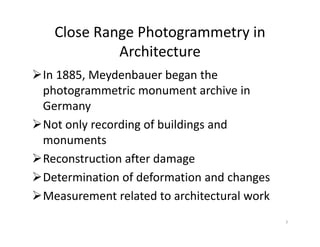 Close range photogrammetry avinash | PPT
