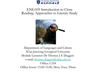 Close reading - sample lecture | PPT