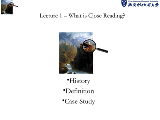 Close reading - sample lecture | PPT